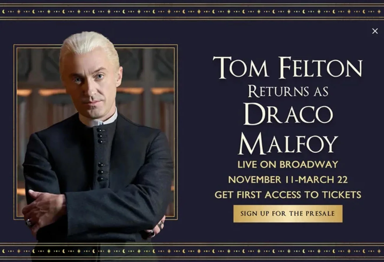 Tom Felton returns as Draco Malfoy on Broadway—Jason Isaacs cheers, new ...